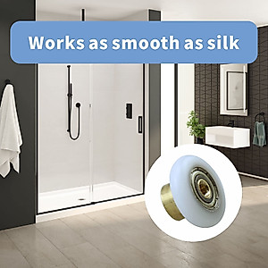 Luxmool 8pcs Shower Door Rollers Replacement, 19mm Shower Door Replacement Parts, Brass rv Shower Door Wheels, Sterling Shower Door Parts