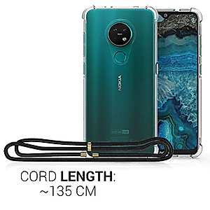 kwmobile Crossbody Case Compatible with Nokia 7.2 Case - Clear TPU Phone Cover w/Lanyard Cord Strap - Transparent