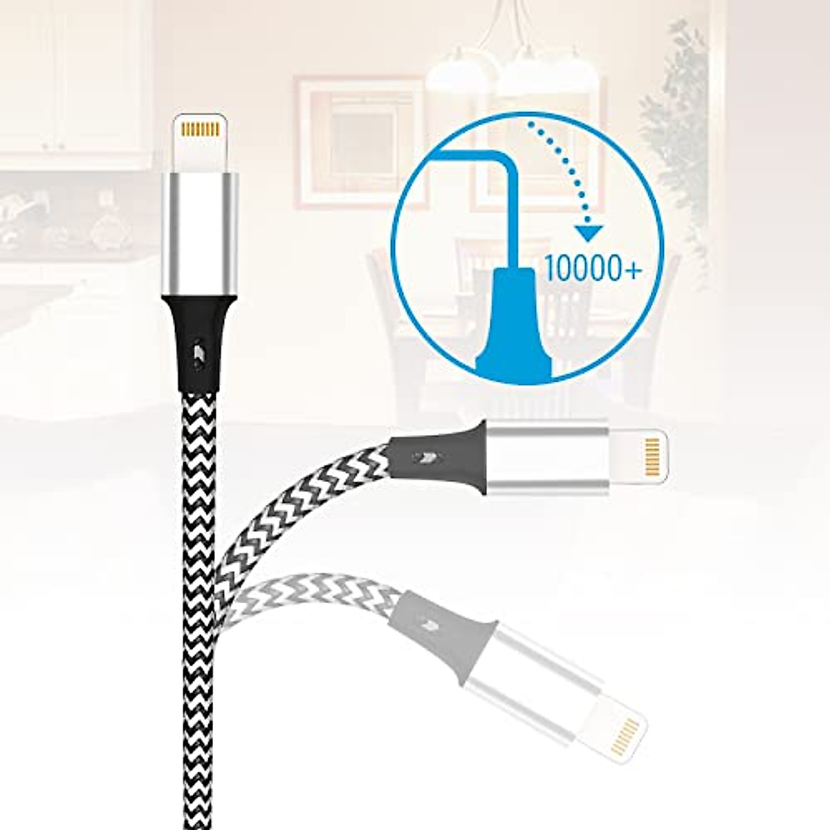 LTDNB [MFi Certified iPhone Charger Cable 3Pack[3/3/6ft] Fast Charging Lightning Cable Compatible iPhone 12/11Pro Max/11Pro/11/XS/Max/XR/X/8/8P/7and More-Black&White