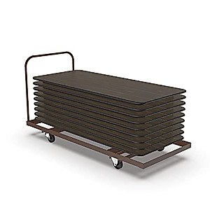 Correll Flat Stacking Table Truck; 12-16 Rectangular Table Capacity Up to 90" Long, 30"x90", Commercial Duty Steel Construction
