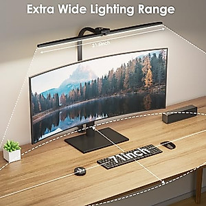 Jeagop LED Desk Lamp for Home Office, 24W Double Head Architect Desk Lamp with Clamp, Remote Control, Adjustable Gooseneck, Stepless Dimming and Tempering Desk Light for Reading Study Drafting