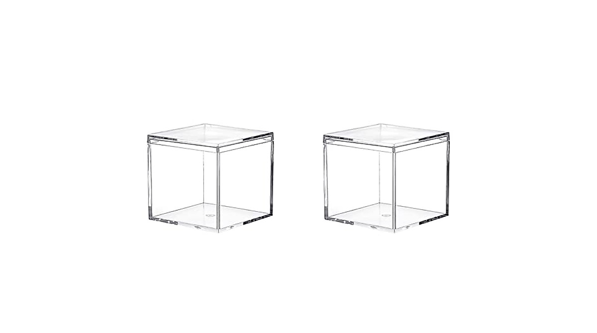 Clear Acrylic Storage Boxes with Lids - 2 Pack Versatile