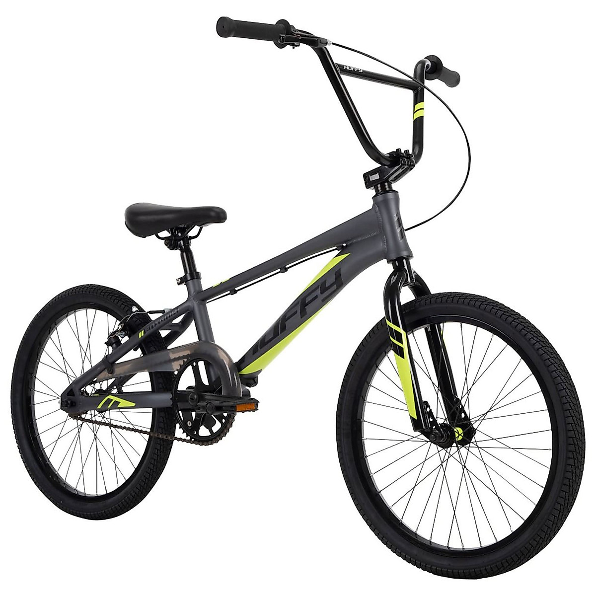 Huffy Enigma 20" Kid's BMX Bike, Beginner Level Rider, Ages 5+ Years Old, 3 Piece Steel Crank, 44/16 Gearing, Rugged and Durable, Strong and Lightweight for Speed and Handling, Matte Black