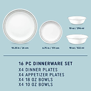 Corelle® Mystic Gray 16-piece Mugless Dinnerware Set, Service for 4