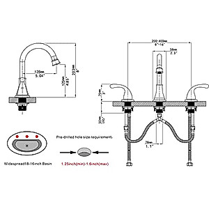 2 Handle 3-Hole Bathroom Sink Faucet FRANSITON Bathroom Faucet with Pop Up Drain and cUPC Faucet Supply Hoses 8 inch Bathroom Faucet, Oil Rubbed Bronze Bathroom Faucet