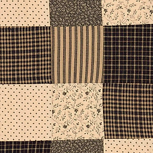 VHC Brands, Kettle Grove, Cotton, 8x8, Patchwork Blocks, Pot Holder, Black