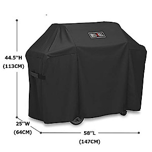 MissGrill 7130 Grill Cover Fits Weber Genesis II 3 Burner Grill and Genesis 300 Series Grills (Compared to 7130),58 x 44.5-Inch Heavy Duty Waterproof & Weather Resistant Outdoor Barbeque Grill Cover