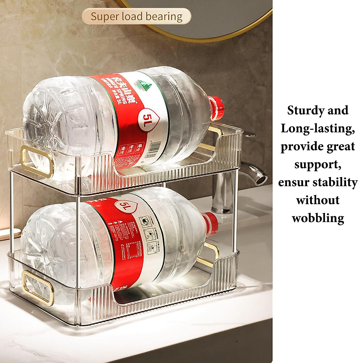 AOTENG STAR Clear Makeup Organizer Bathroom Vanity Skin Care Organize, Cosmetic Display Case, Makeup Holder Ideal for Bedroom Bathroom Storage Countertop (11.8" L x 8.27" W x 5.9" H（2-Tier）)