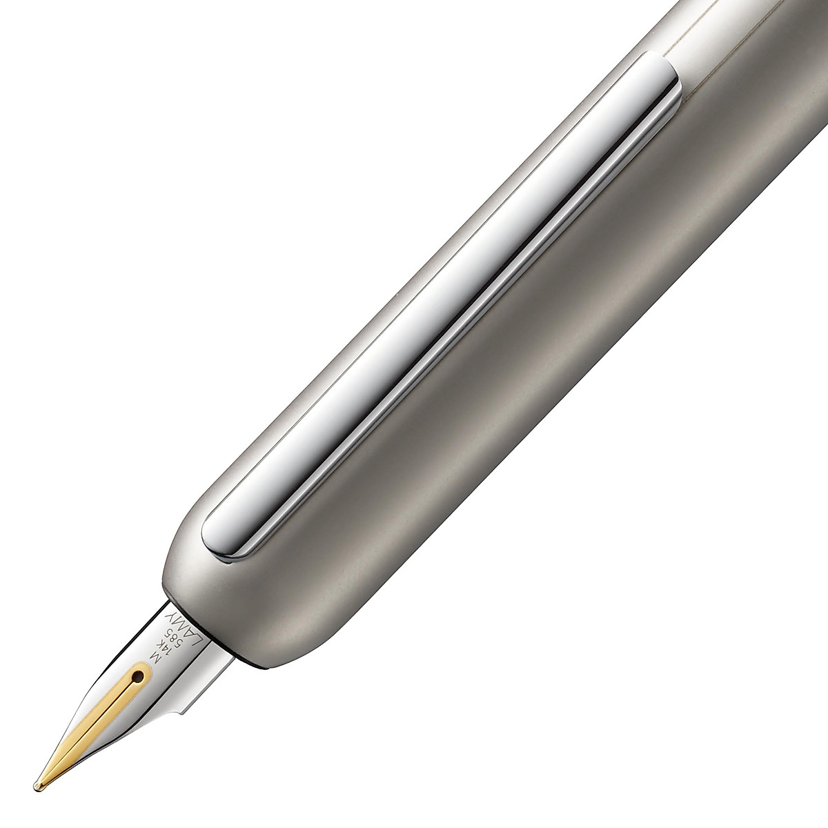 LAMY L74-F Fountain Pen, Nib F (Fine), Dialog 3, Palladium Coat, Dual Use Type