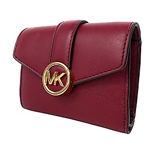 Michael Kors Carmen Medium Flap Wallet (Leather, Mulberry)