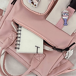 AZLNRMU Kawaii Japanese Korean harajuku backpack bear pendant decoration teenage school gift for birthday Christmas (black)