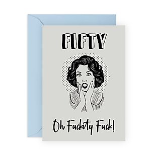 CENTRAL 23 50th Birthday Cards For Women - Retro Vintage Funny - Best Friend Birthday Card Age 50 - For Mom Aunt Sister - Female Birthday Card For Her Fiftieth - Comes With Fun Stickers