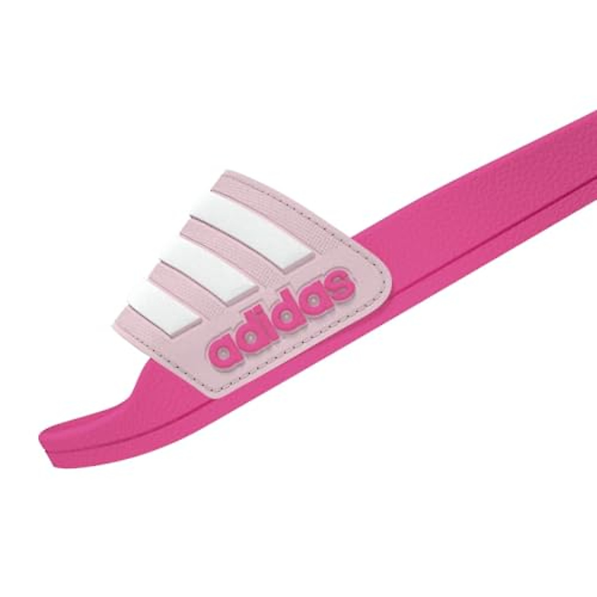 adidas Adilette Shower Slide Sandal, Clear Pink/White/Lucid Pink, 3 US Unisex Little Kid