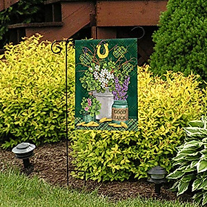 Briarwood Lane Lucky Potted Shamrocks St Patricks Day Garden Flag - 12.5" x 18" - Irish Garden Flag - Celtic Garden Flag - Saint Patricks Day Garden Flag - Celtic Shamrock Garden Flag - Irish Flag