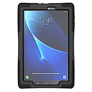 KIQ Armor Series Galaxy Tab A 8.0 2015 Case T350, Rugged Full-Body Drop Protection Tablet Case Cover Kickstand for Samsung Galaxy Tab A 8" SM-T350 SM-T355 - Black