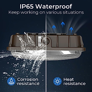 CINOTON 100W LED Barn Light Dusk to Dawn Outdoor Lighting, Black 1 Pack & 40W Outdoor LED Canopy Light 2Pack