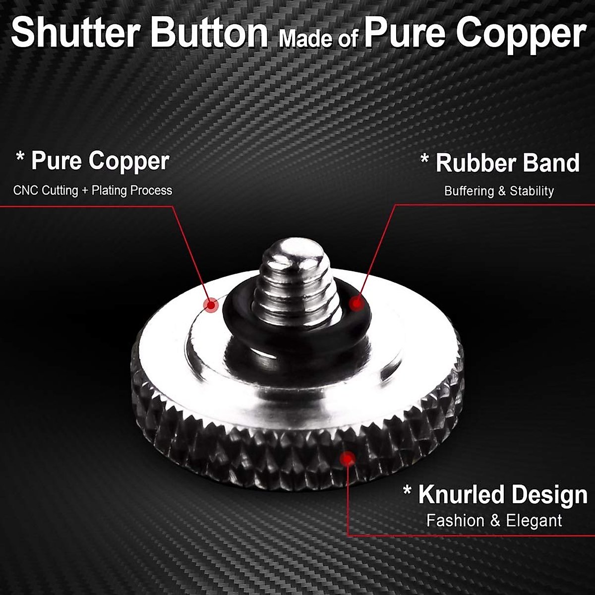 Camera Shutter Button (2 Pack/Silver) Upscale and Delicate Soft Shutter Release Button