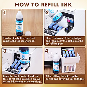 A-SUB Sublimation Ink Refill for ET-2800 ET-2803 ET-2850 ET-2400 ET-2720 ET-2760 ET-4800 ET-4700 ET-4760 ET-15000 Heat Transfer on Mug, Tumbler, T-Shirt