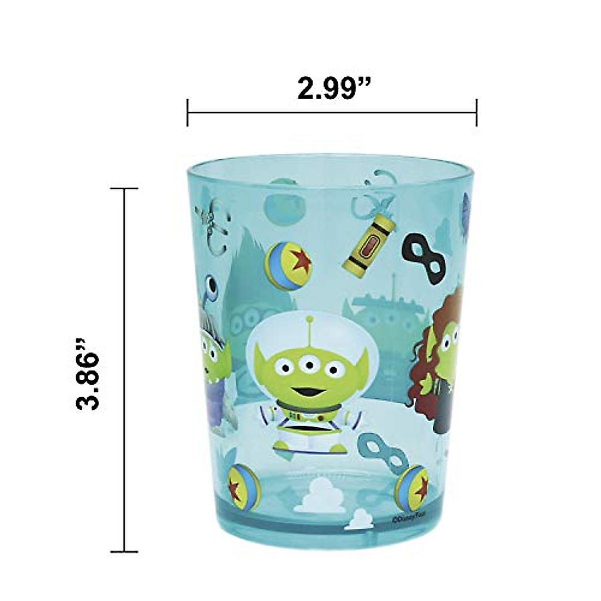 Zak Designs Pixar Movies Alien Remix Beverage Serving Set Includes Pitcher and 4 Durable Plastic Tumblers with Unique Artwork, Perfect for a Pool Party (5 Pieces), Green,10 ounces