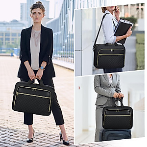 NEWHEY Laptop Bag 17.3 Inch Laptop Briefcase for Women Men Waterproof Shoulder Messenger Bag Large Computer Bag for Business Office Work College, Black
