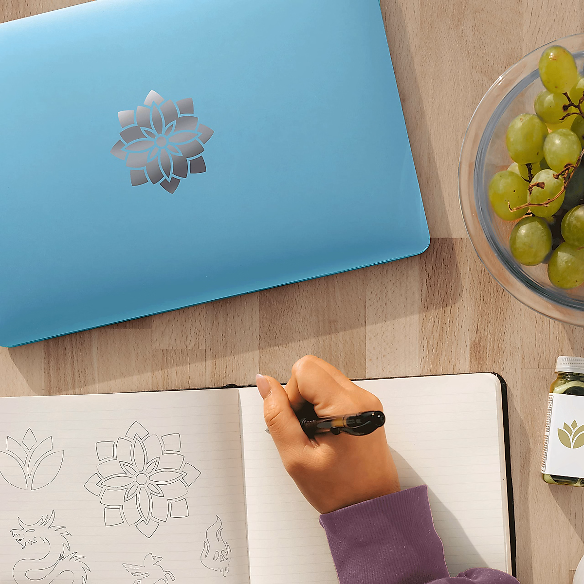 VViViD Chrome Gloss DECO65 Craft Vinyl Bundle (Blue & Silver) 2 Rolls of 7ft x 11.8" - M0