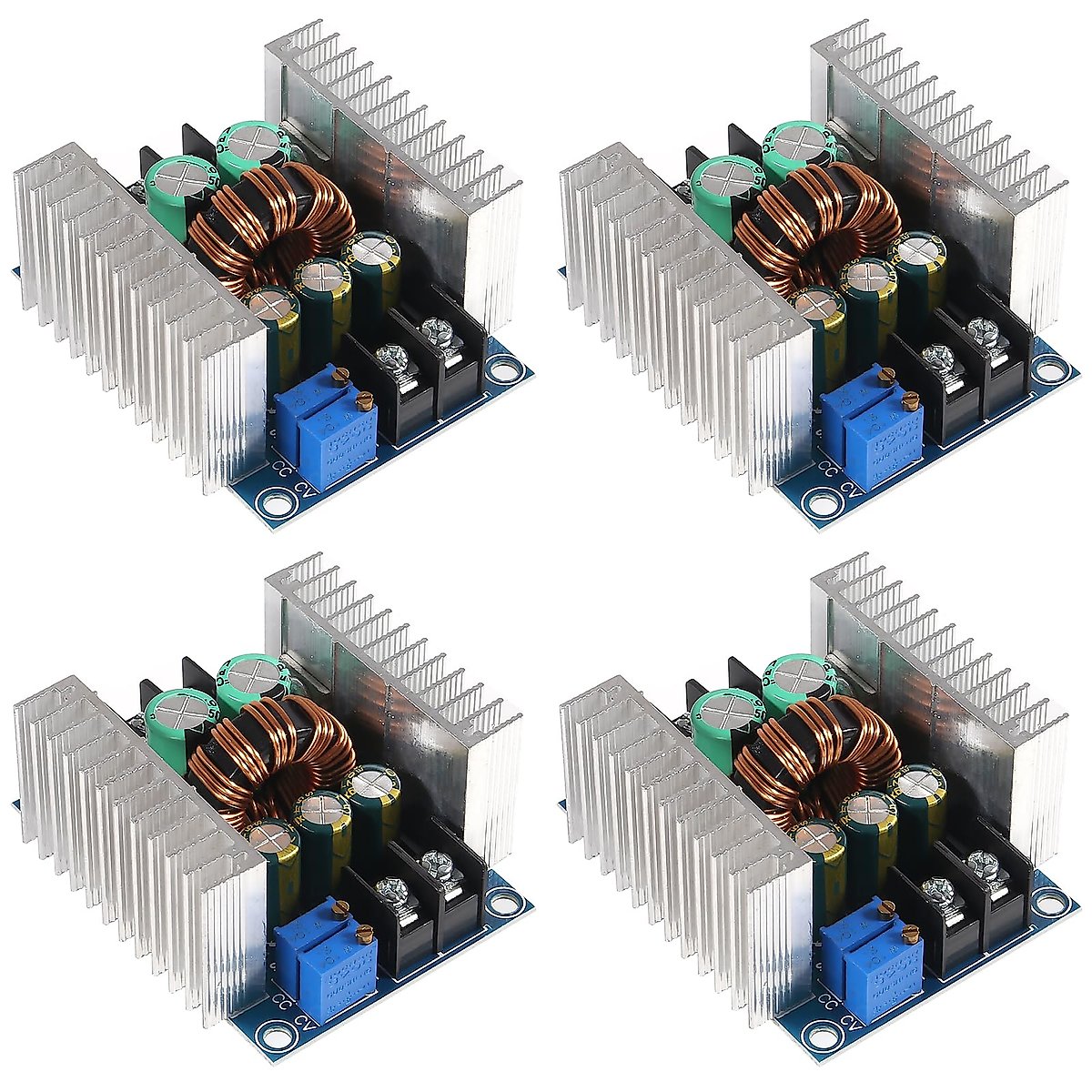 XIITIA 4pcs 20A 300W CC CV Step Down Module Adjustable DC 6-40V to 1.2-36V Voltage Regulator Buck Converter Constant Current Power Module Charging LED Drive with Short Circuit Protection
