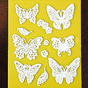 Global Sugar Art Small Butterfly Decor Silicone Lace Mat by Chef Alan Tetreault