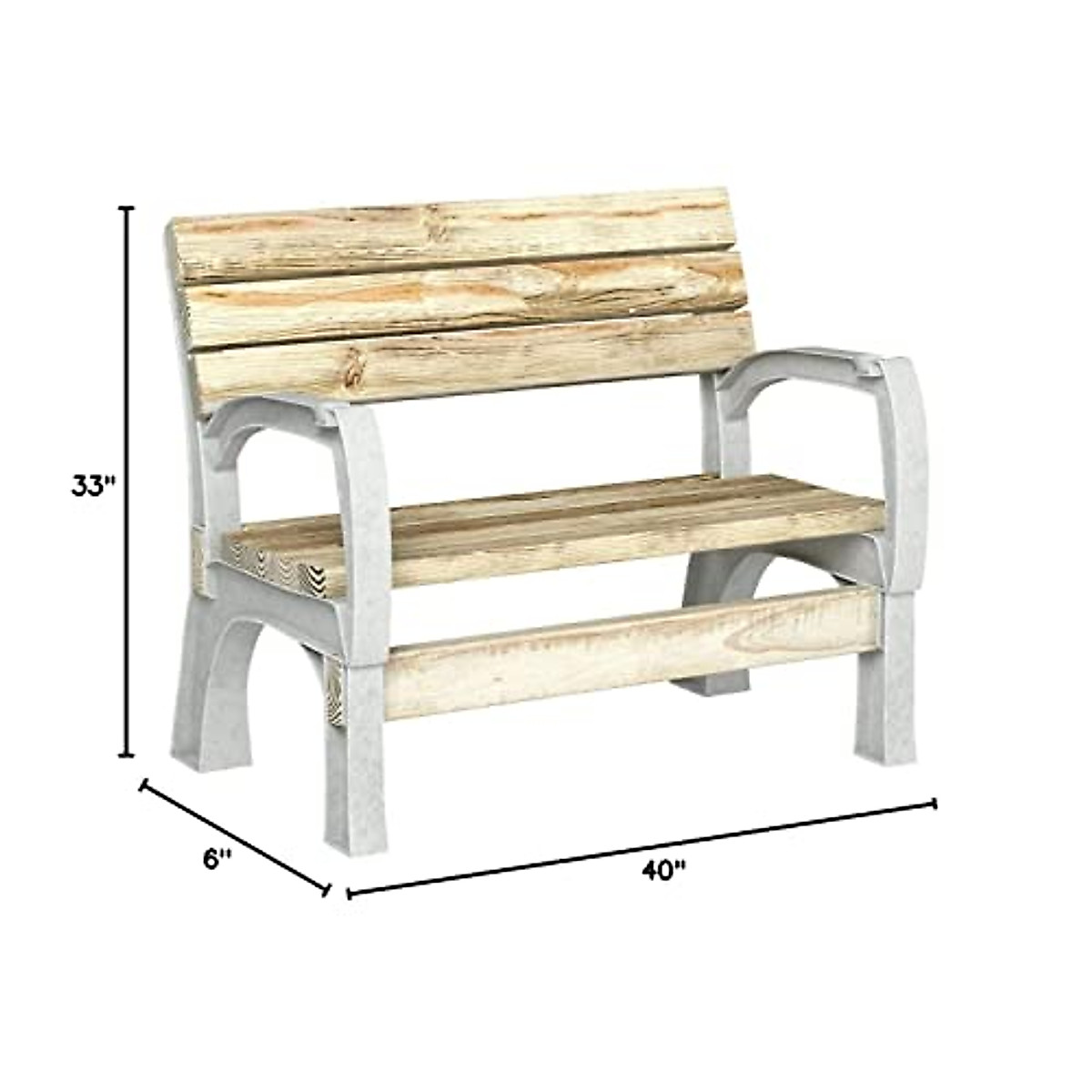 2x4basics 90134ONLMI Hopkins, 6"D x 40"W x 33"H, AnySize Chair or Bench Ends, Sand