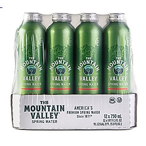 he Mountain Valley 750 mL Spring Water in Aluminum Can 12pk