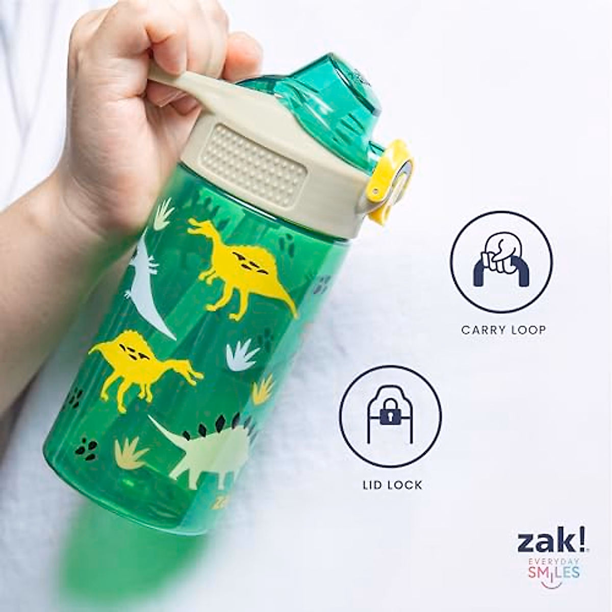 Zak Designs Sage Sonic the Hedgehog Water Bottle For School or Travel, 16oz Durable Plastic Water Bottle With Straw, Handle, and Leak-Proof, Pop-Up Spout Cover (Sonic, Eggman)