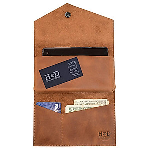 Hide & Drink, Cell Phone Wallet Handmade from Full Grain Leather (Sangria)