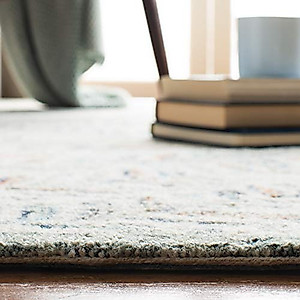 Safavieh Capri Collection 3' Square Ivory/Blue CPR208A Handmade Premium Wool Area Rug