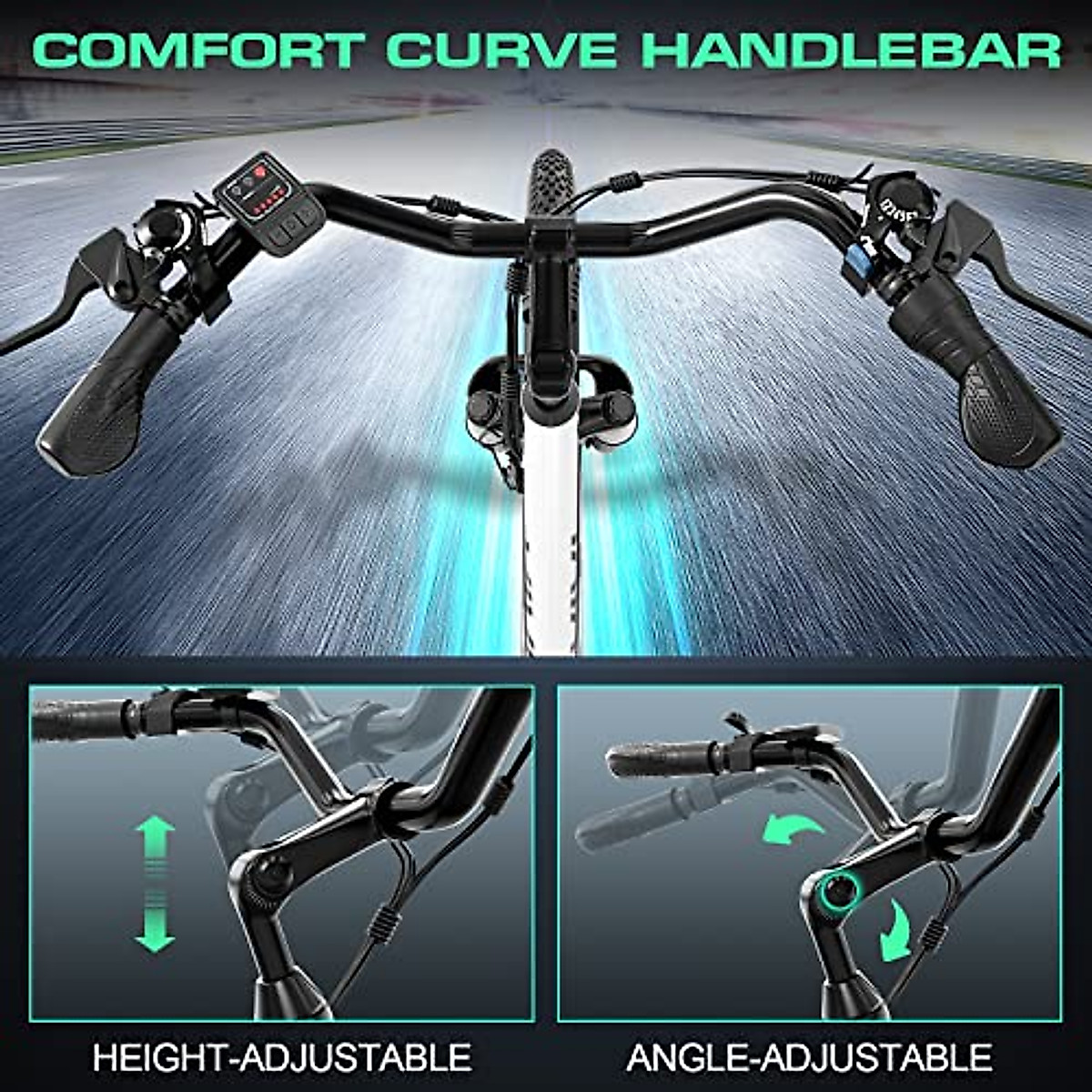 Vivi Electric Bike, 26" Electric Cruiser Bike 500W Ebike Electric Bike for Adults, Removable Battery, Professional 7 Speed E-Bike, Electric City Commuter Bicycle