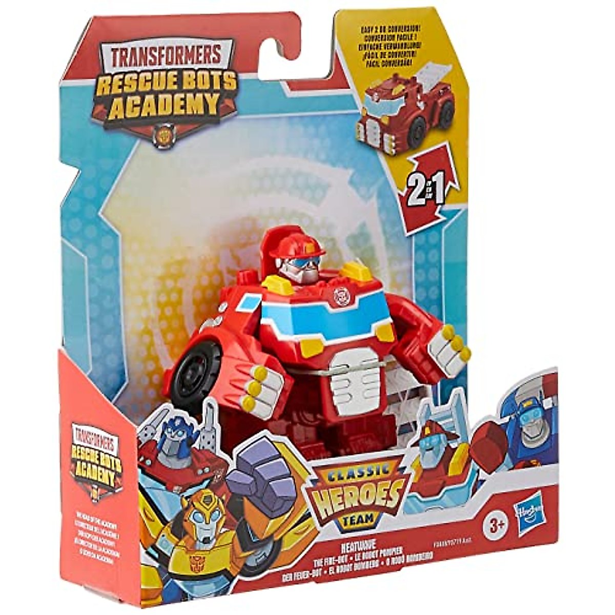 Transformers Playskool Heroes Rescue Bots Academy Classic Heroes Team Heatwave The Fire-Bot Converting Toy, 4.5-Inch Action Figure, Kids Ages 3 and Up