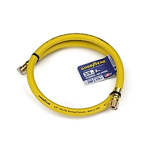 Goodyear 3' x 3/8" Rubber Whip Hose Yellow 250 Psi