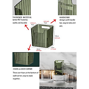 Set of 2 Storage Organizer Bins Wall Mounted Floating Shelves Fridge Organizer Stackable Clear Plastic Storage Bins for Wall, Refrigerator, Kitchen, Bathroom, Countertops, Pantry, BPA Free (Clear)