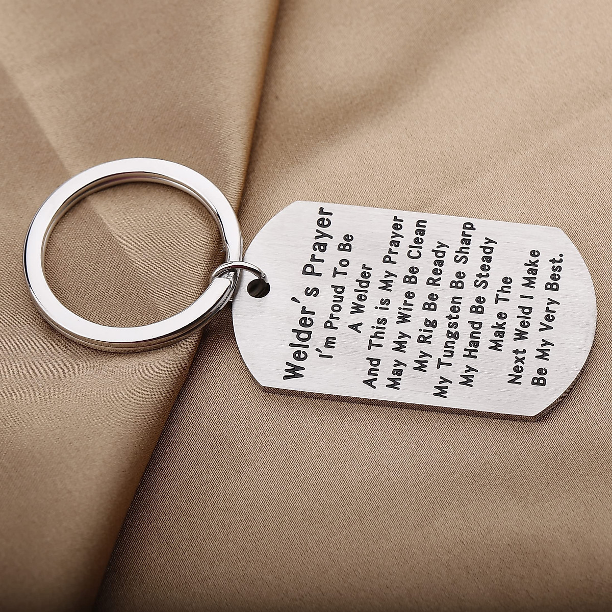 Welder's Prayer Keychain Welder Helmet Jewelry I'm Proud To Be A Welder Jewelry Welder Dog Tag Keychain Welder Gifts (Welder's Prayer KS)