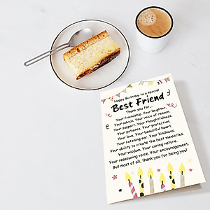 Chenive Birthday Card for Friend, Best Friend Birthday Card, Poem Birthday Card for Bestie BFF Soulmate, Happy Birthday to A Special Best Friend