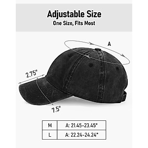 VODIORE Black Baseball Cap Low Profile Cap Dad Hat Blank Ball Caps Baseball Hat for Women Men Black