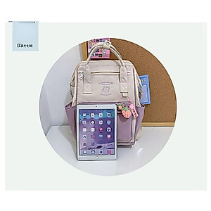ANEBIPLE Cute Backpack with Bonus Accessories Kawaii Versatile Colored Simple Backpack (01 Pink)