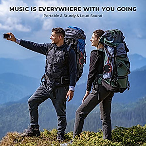 comiso IPX7 Waterproof Bluetooth Speaker, Wireless Shower Speakers with HD Sound, Small Outdoor Portable Speaker Support TF Card for Boating, Pool, Hiking, Camping, Gifts for Men & Women - Black/Red