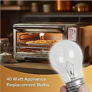 SalHawze Oven Bulb 40W Microwave E26 Medium Base, A15 Appliance Bulb, High Temperature Resistant 300 Degree Appliance Bulb Suitable for Oven, Stove, Refrigerator