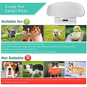 Digital Small Animals Scales for Weighing with Tape Measure, Puppy Whelping Scale Weigh Your Kitten, Rabbit with High Precision, Multifunction Electronic Baby Scales for Small Dogs Cats Crawl Pet