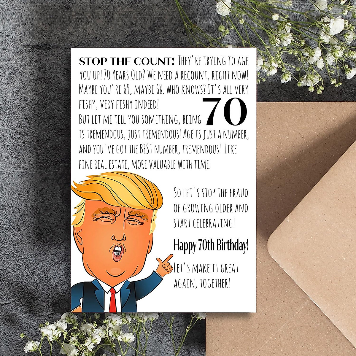 GIFTSFARM Funny 70th Birthday Card, 70 Birthday Card for Women Men, Birthday Card Decorations Gift for Him or Her Turning 70 Years Old (5 x 7 Inch Birthday Card with Kraft Envelope)