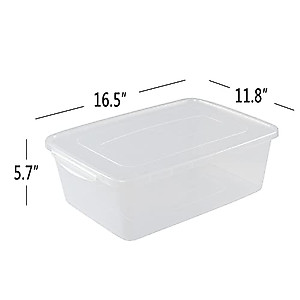 Bblina Clear Storage Bins, Plastic Latch Boxes set of 2, 16 Quarts