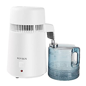 ROVSUN 1.1 Gallon/4L Water Distiller w/BPA-Free Container & All Stainless Steel Interior for Home Use, Distilled Water Machine Maker Purifier Filter Countertop, Distilling Pure Water Maker, 750W