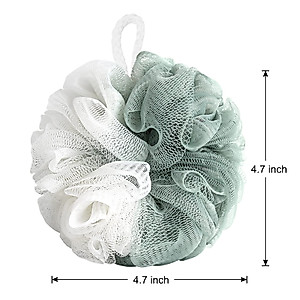 XTF2015 Bath Sponge Shower Loofahs, Soft Net Body Scrubber Sponge Ball, Durable Mesh Pouf Bath Loofah Sponge Body Wash Puff, Pack of 4 (4 Packs, 4)
