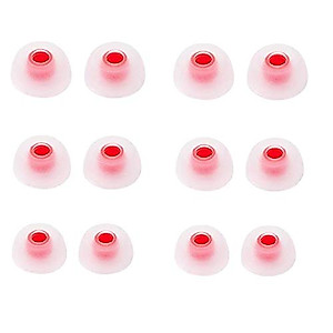 BLLQ 12 PCS Replacement Ear Gels Ear Buds Tips Eargels Compatible with Jabra Elite Active 65t Earbuds/Jabra Elite 65t Earbuds / 75t Earbuds, S/M/L 3 Size 6 Pairs, White-Red 65t Tips