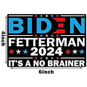 10 Pack Biden Fetterman 2024 It's a No Brainer Stickers Anti Joe Biden Stickers Reflective Decals Laptop Bumper Decal Window Waterproof Car Stickers