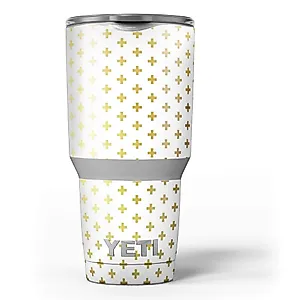 Design Skinz The Gold Mirco Cross Pattern - Skin Decal Vinyl Wrap Kit Compatible with The Yeti Rambler Cooler Tumbler Cups